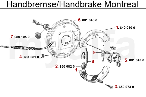 Alfa Romeo HANDBRAKE - BRAKE SYSTEM - ALFA MONTREAL - PARTS