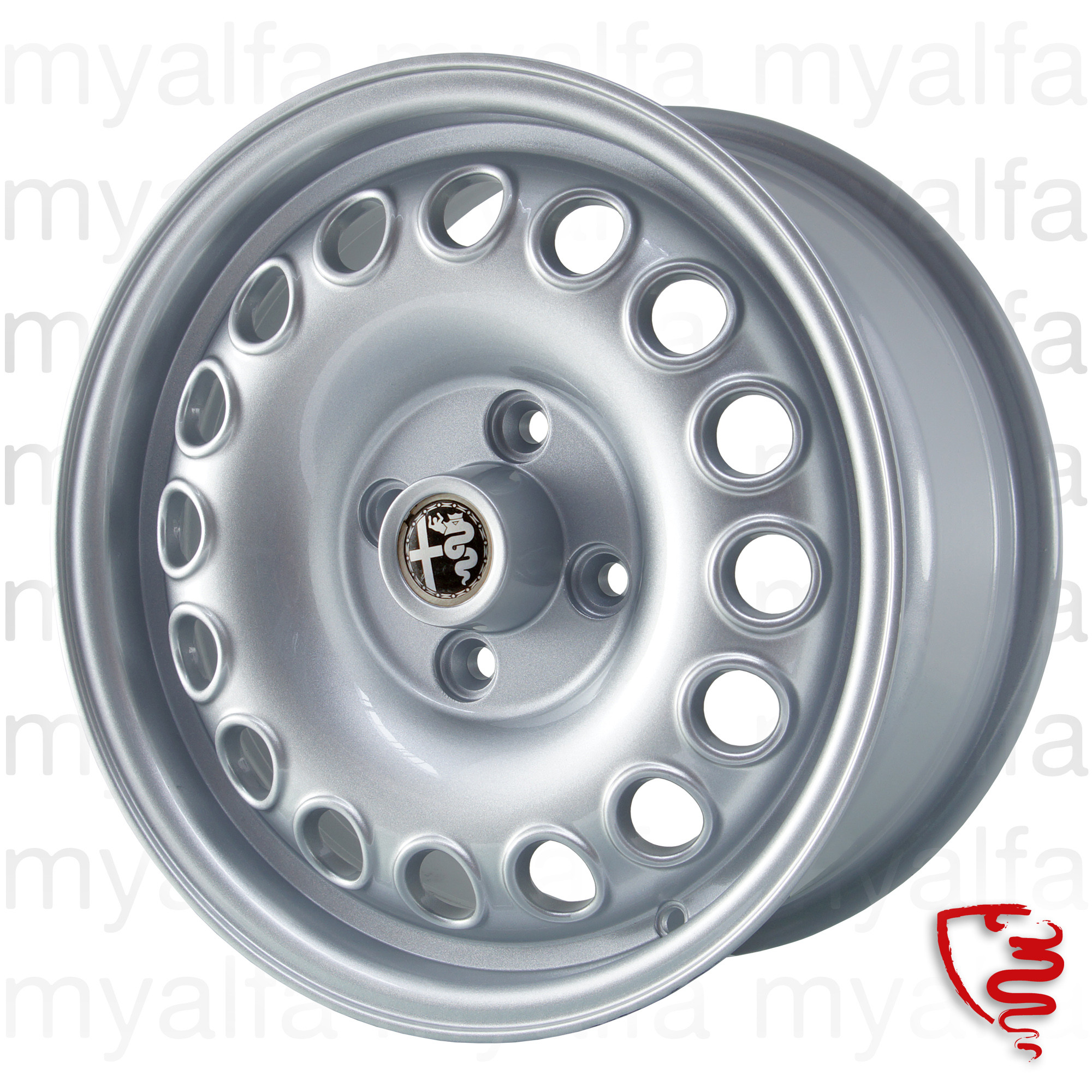 Alfa Romeo GTA REPLICA ALLOY WHEEL 7x15 INCLUDING ALFA BADGE AND CIRCLIPS